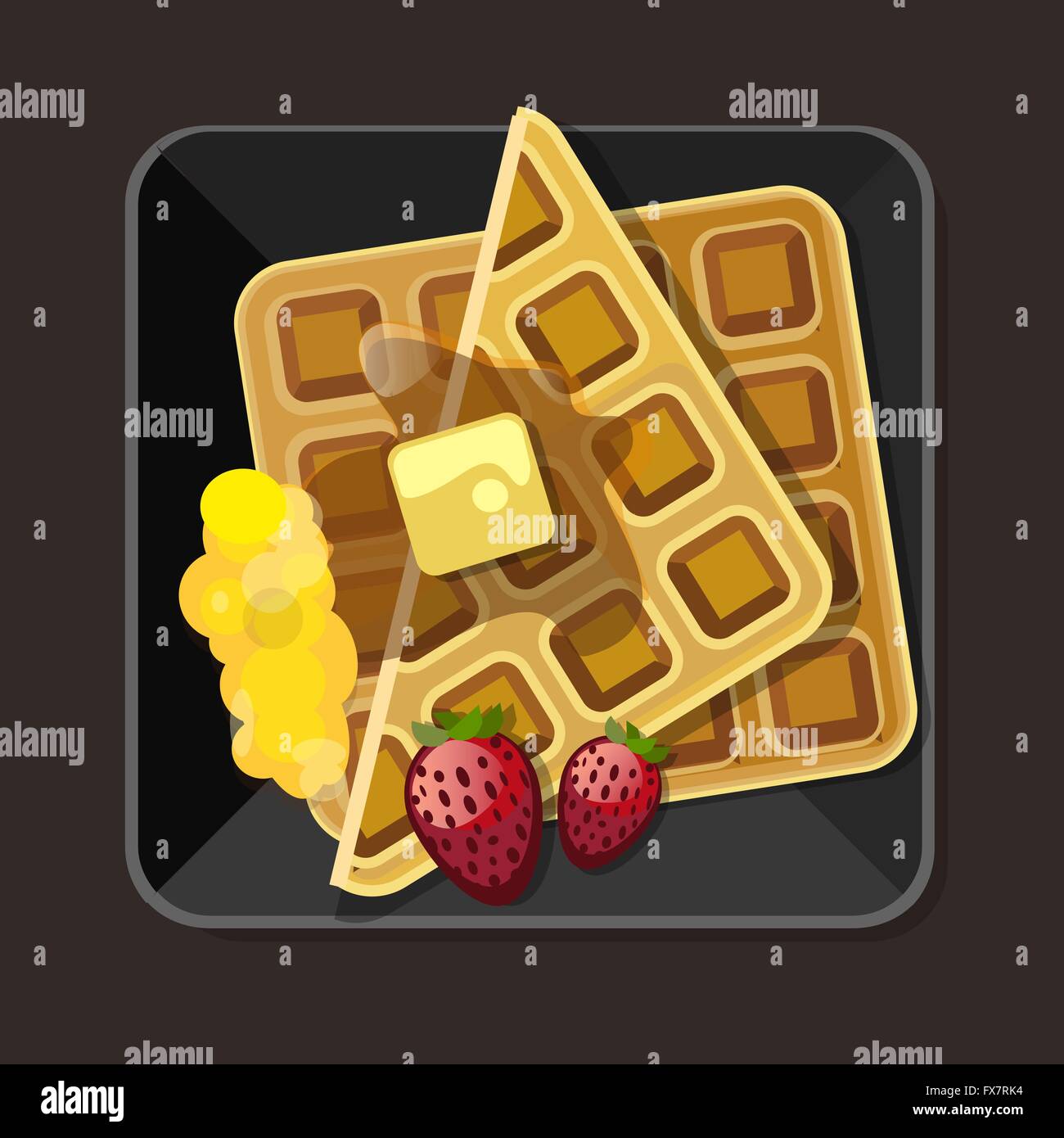 Strawberry waffles Stock Vector Images - Alamy