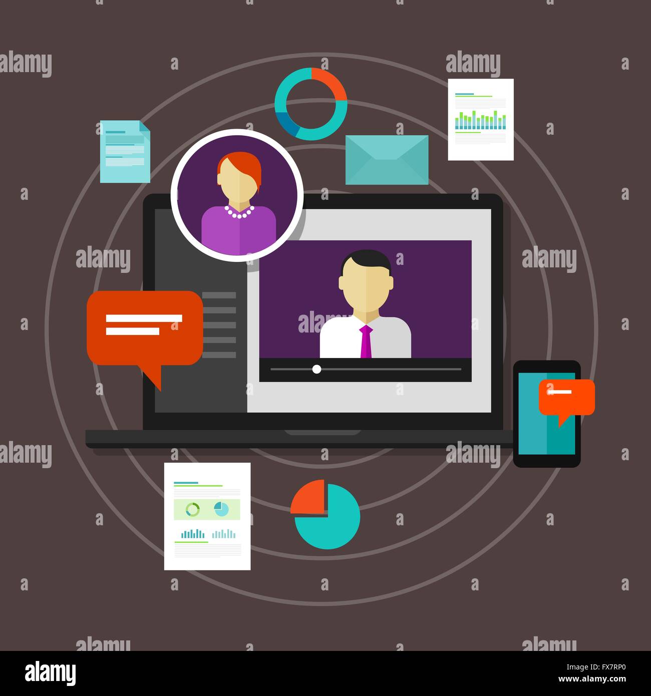 webinar online training education concept distance learning e-learning ...