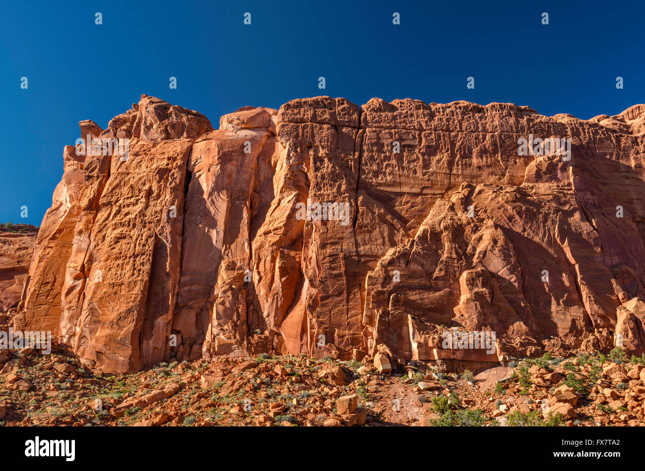 Wingate Sandstone rocks in Long Canyon, Burr Trail Road, Grand ...