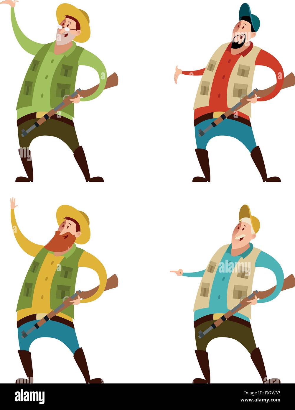 Set of hunters Stock Vector Image & Art - Alamy