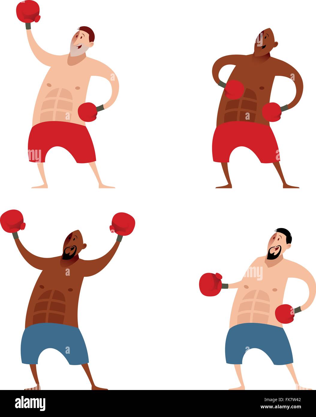 Set of boxers Stock Vector Image & Art - Alamy