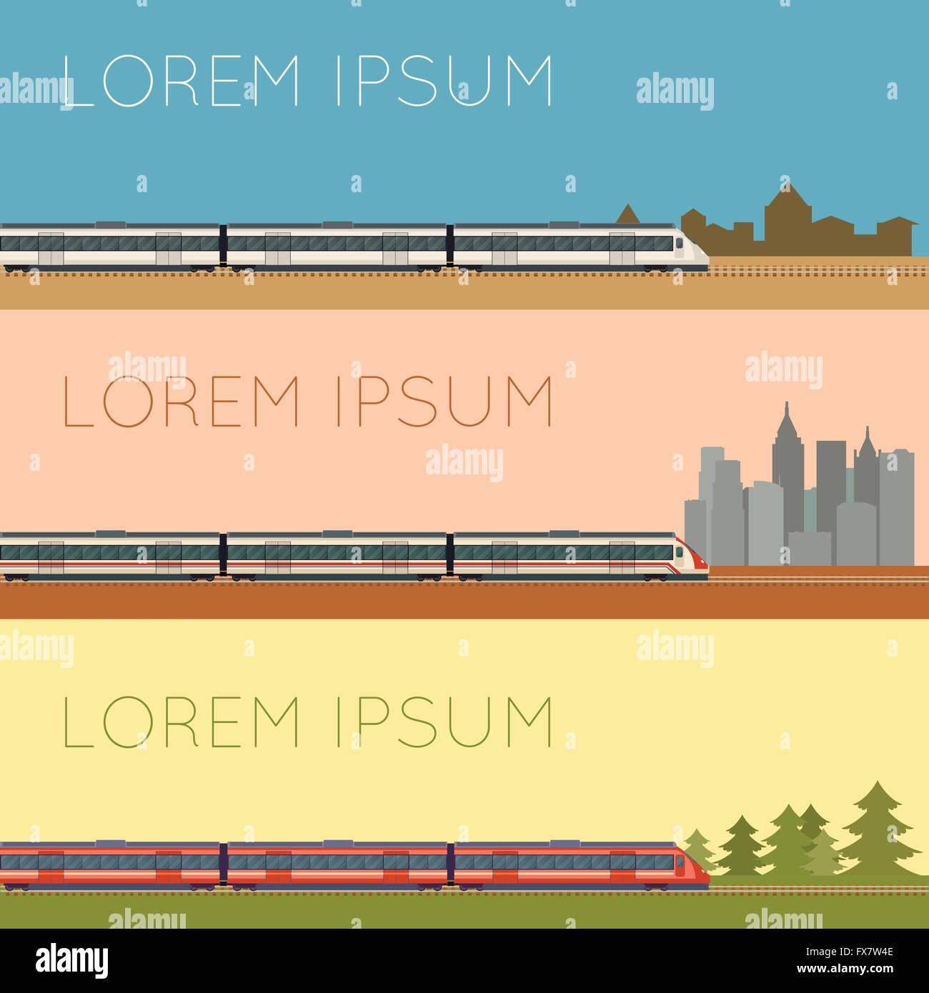 Set of commuter train banners Stock Vector Image & Art - Alamy