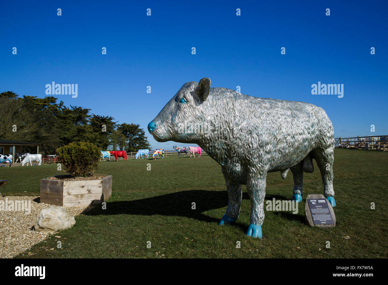The Herd, a collection of painted cows, at Tapnall Farm near Yarmouth ...