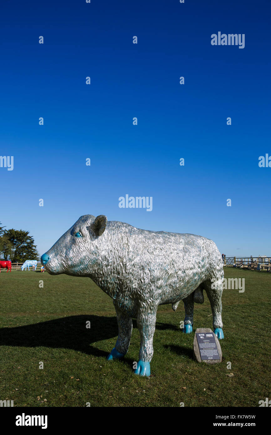 The Herd, a collection of painted cows, at Tapnall Farm near Yarmouth ...