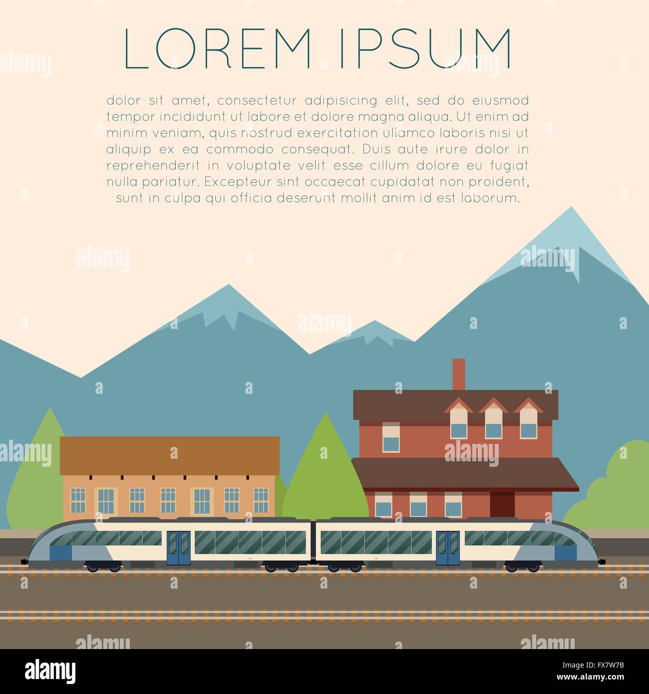 Suburban train banner Stock Vector Image & Art - Alamy