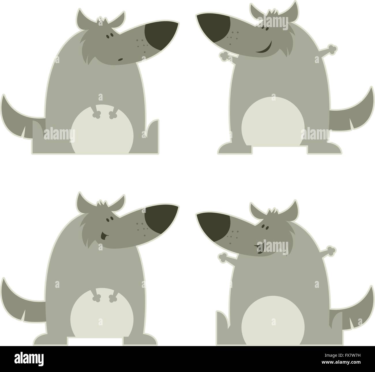 Set of wolves Stock Vector Image & Art - Alamy