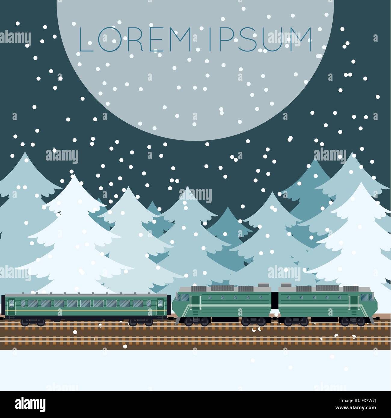 Forest track in snow Stock Vector Images - Alamy