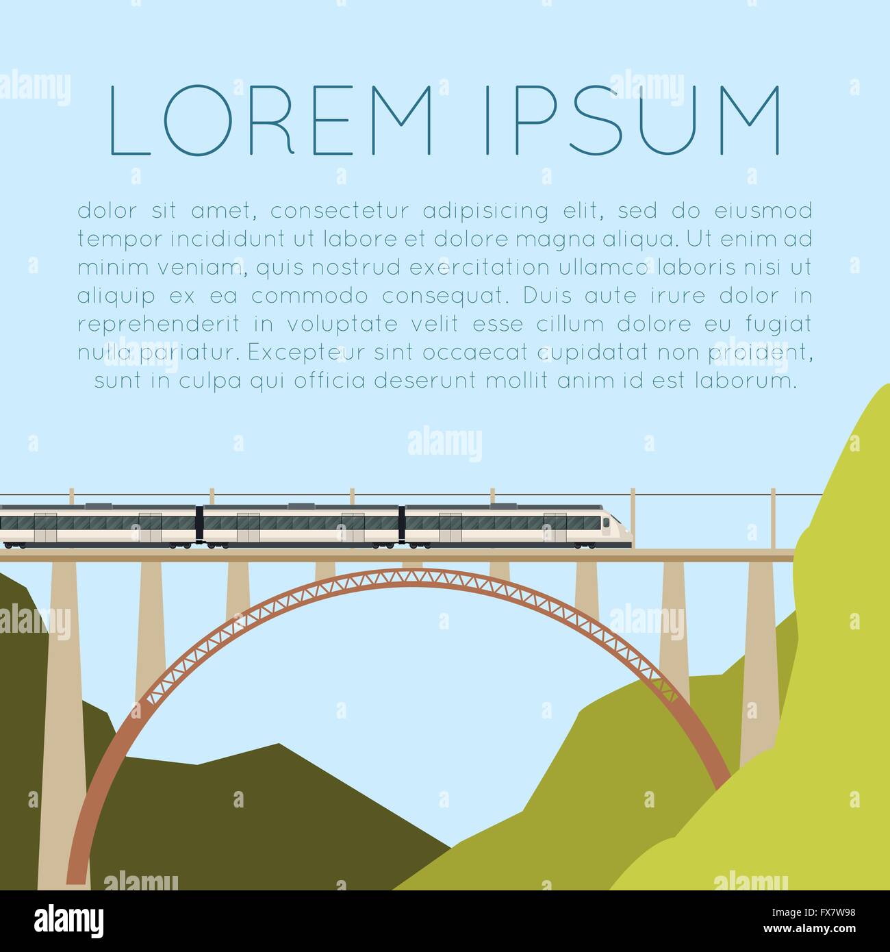 Train on the bridge banner Stock Vector Image & Art - Alamy