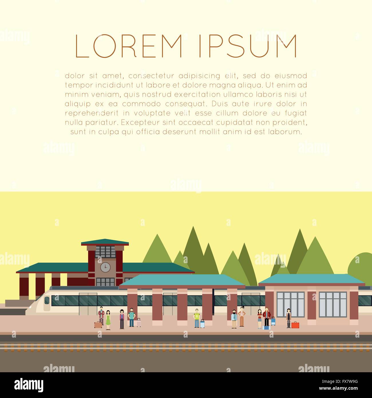 Suburban train station Stock Vector Image & Art - Alamy