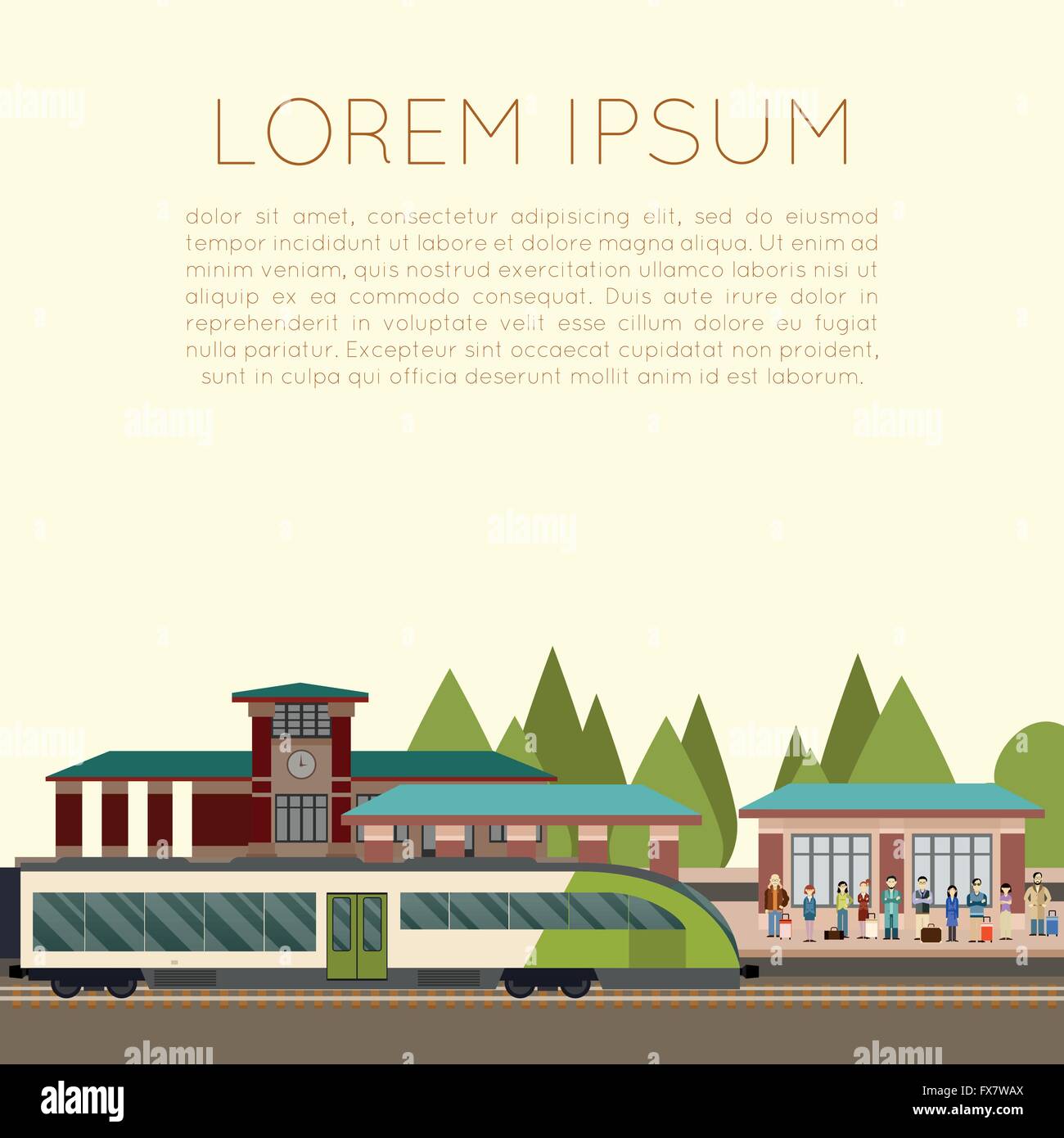 Suburban train station Stock Vector Image & Art - Alamy
