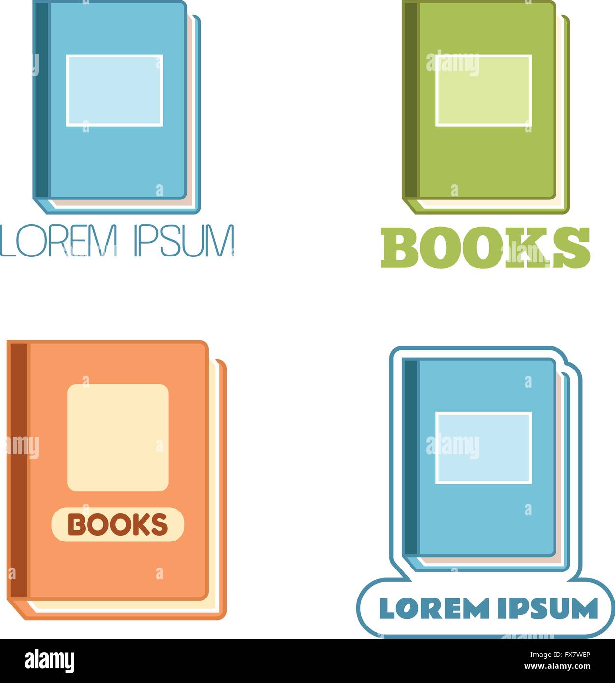 Set of book icons Stock Vector Image & Art - Alamy
