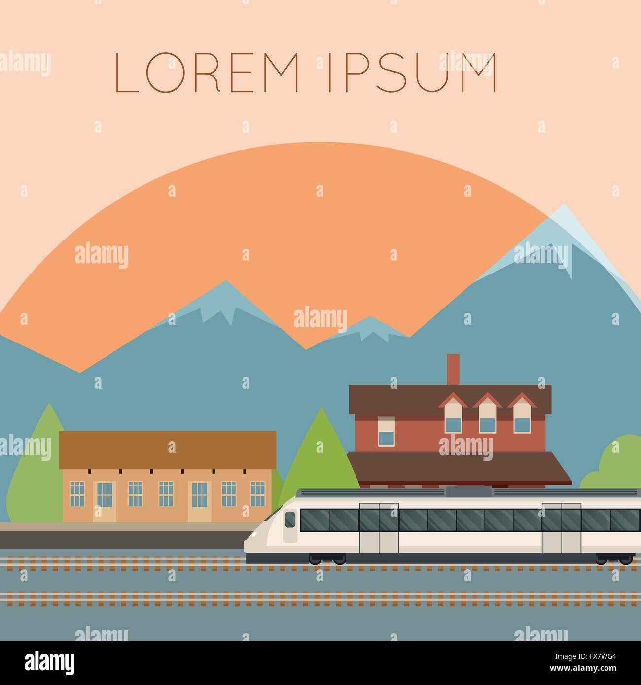 Suburban train banner Stock Vector Image & Art - Alamy