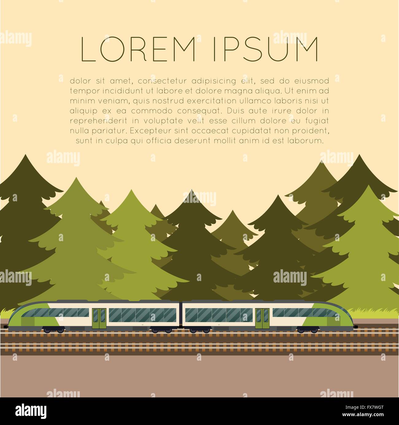Landscape train in mountain Stock Vector Images - Alamy