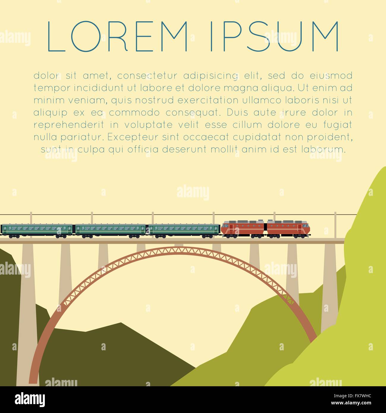 Train on the bridge banner Stock Vector Image & Art - Alamy