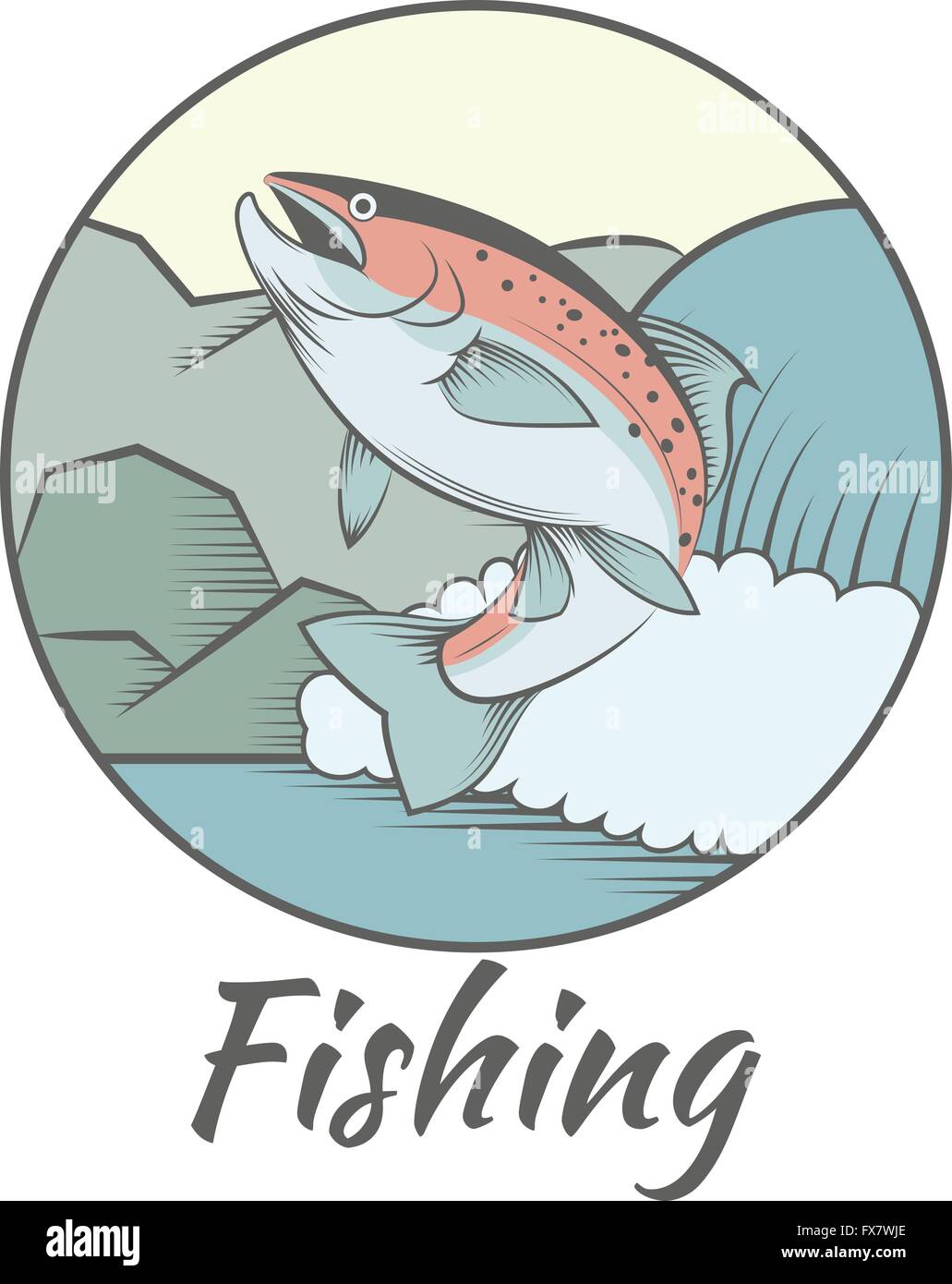 Cartoon illustration trout hi-res stock photography and images - Alamy