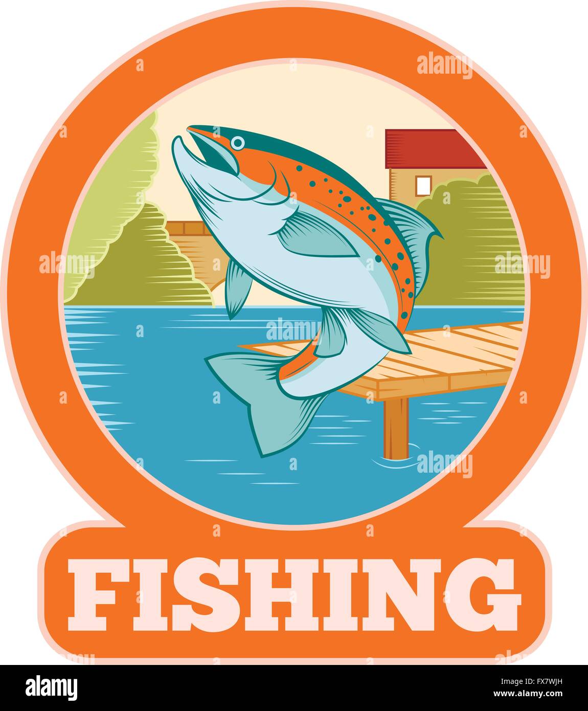 Cartoon illustration trout hi-res stock photography and images - Alamy