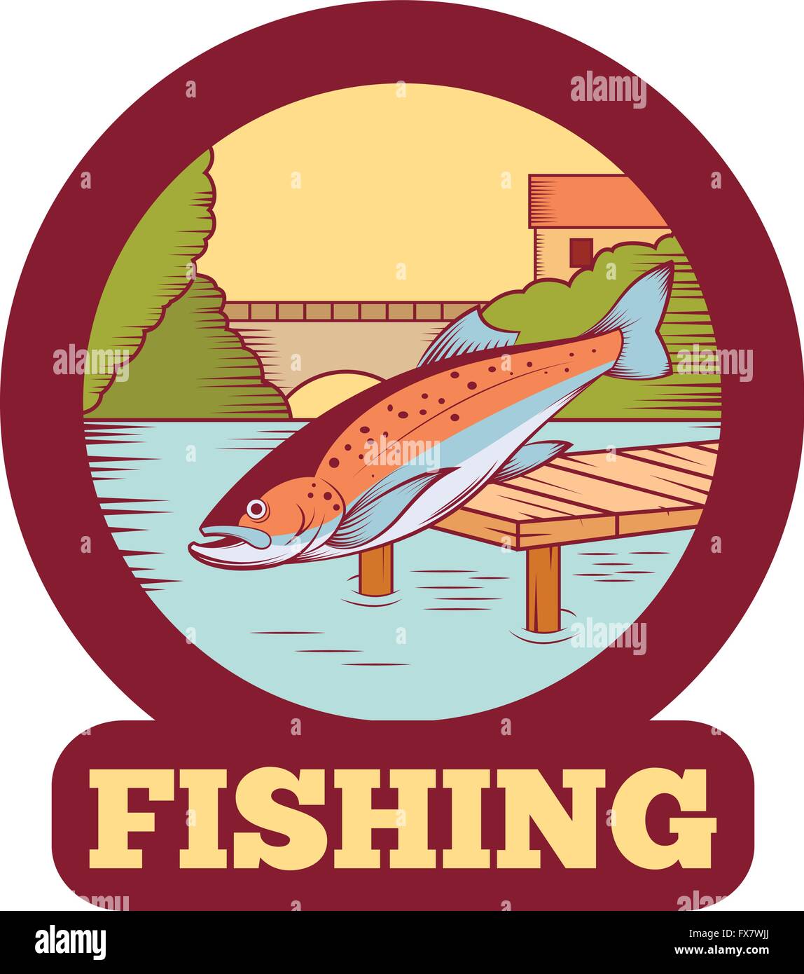 Cartoon illustration trout hi-res stock photography and images - Alamy