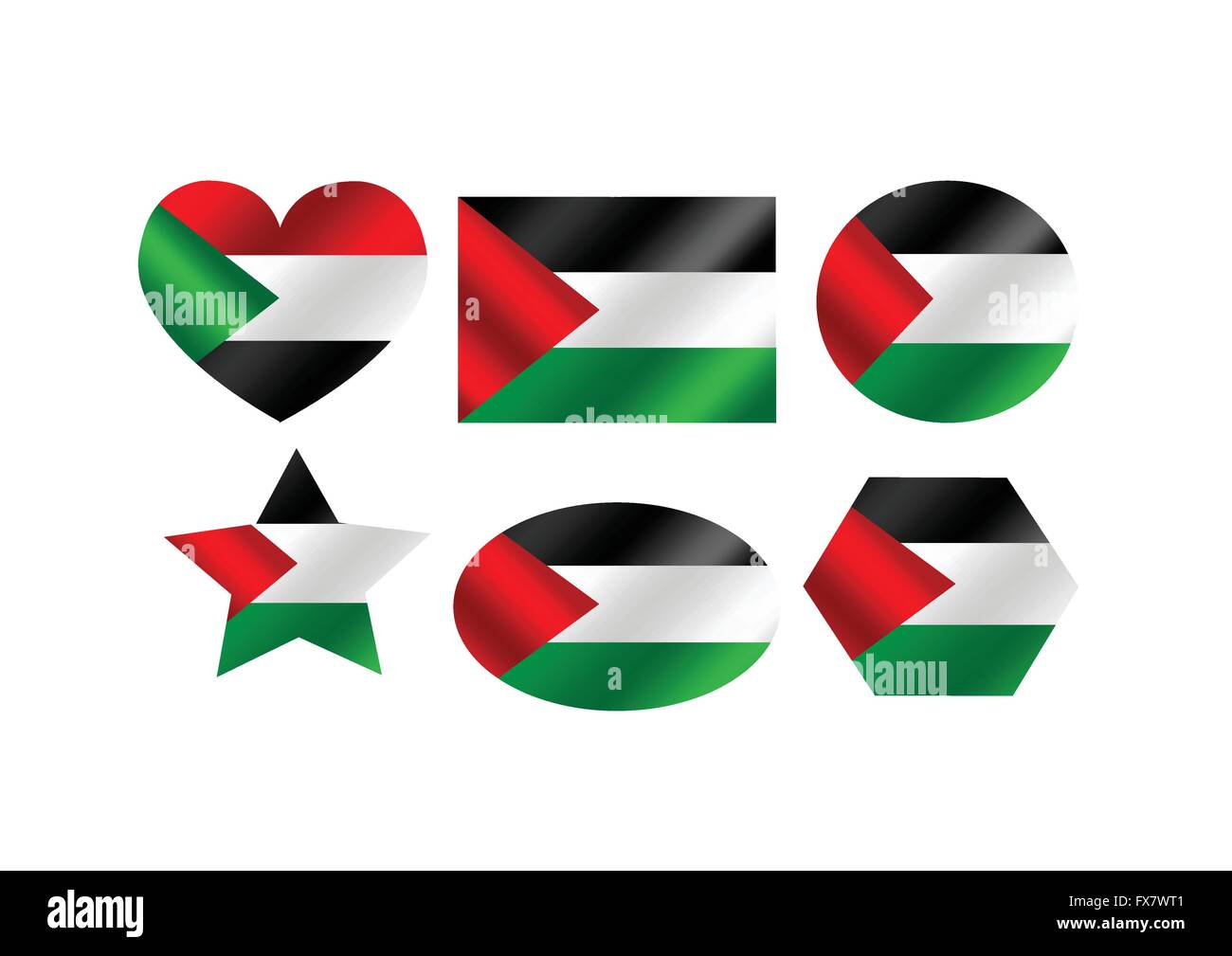 flag of Palestine Gaza Strip flag themes idea design Stock Vector Image ...