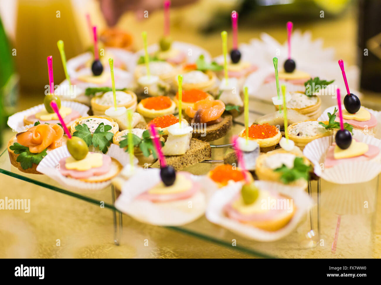 Canapes and appetizers Stock Photo - Alamy