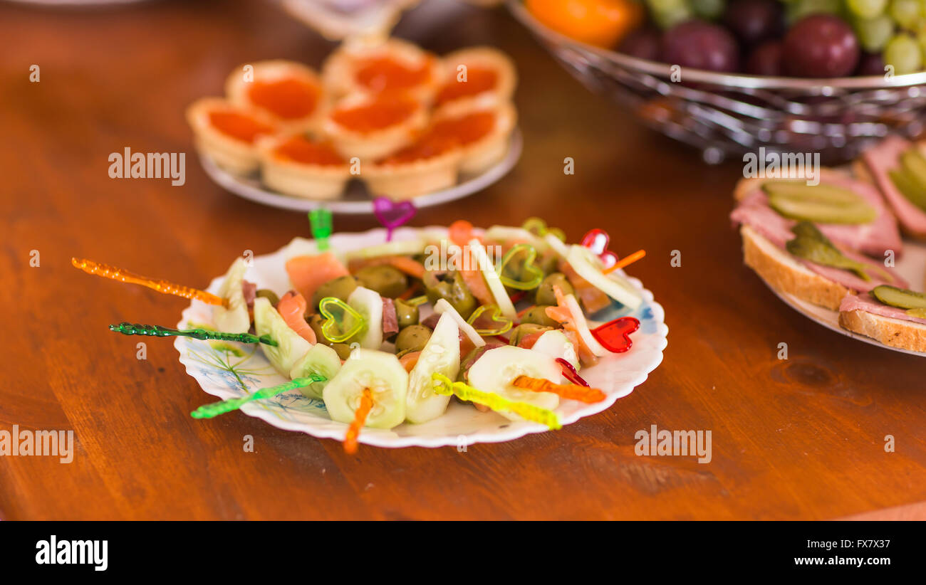 Canapes and appetizers Stock Photo - Alamy
