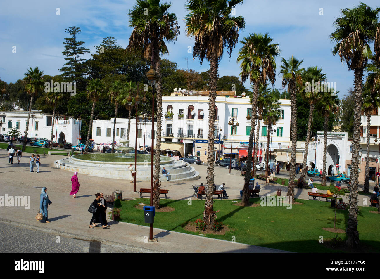 Morocco, Tangier new city, Grand Socco square or April 9, 1947 square ...