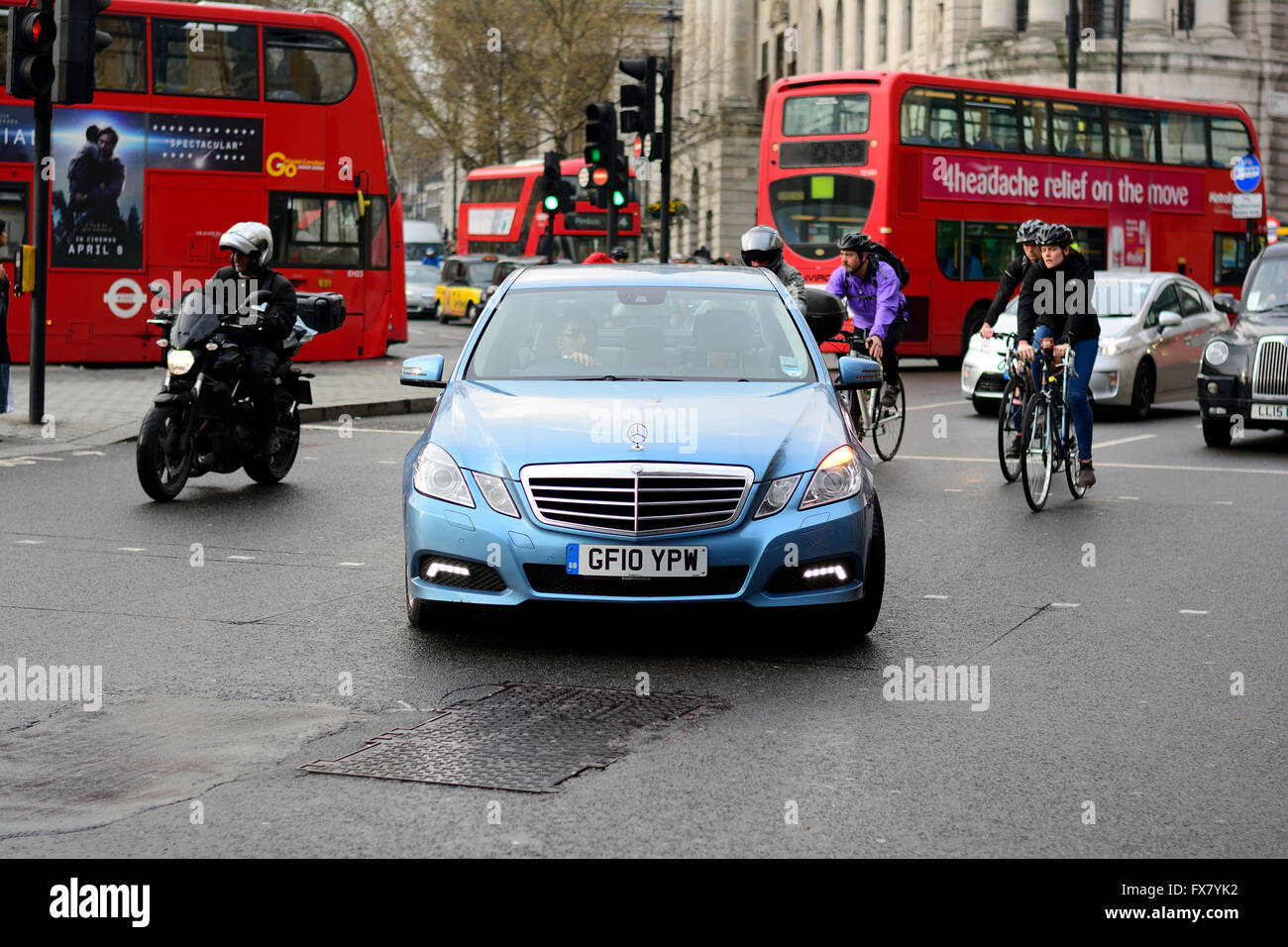 Mercedes car turning road hi-res stock photography and images - Alamy