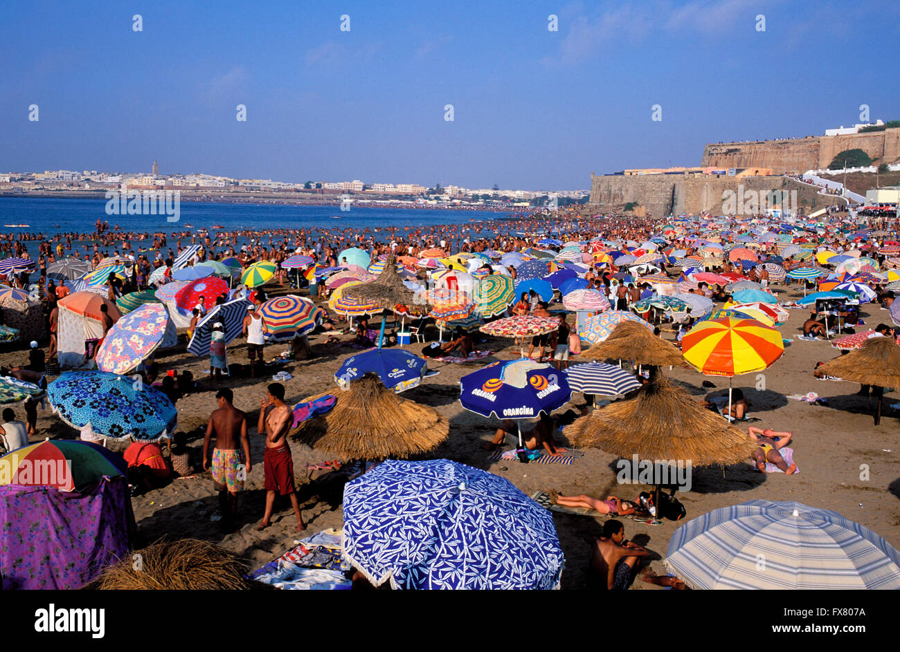 Beach in august, Rabat, Morocco Stock Photo - Alamy