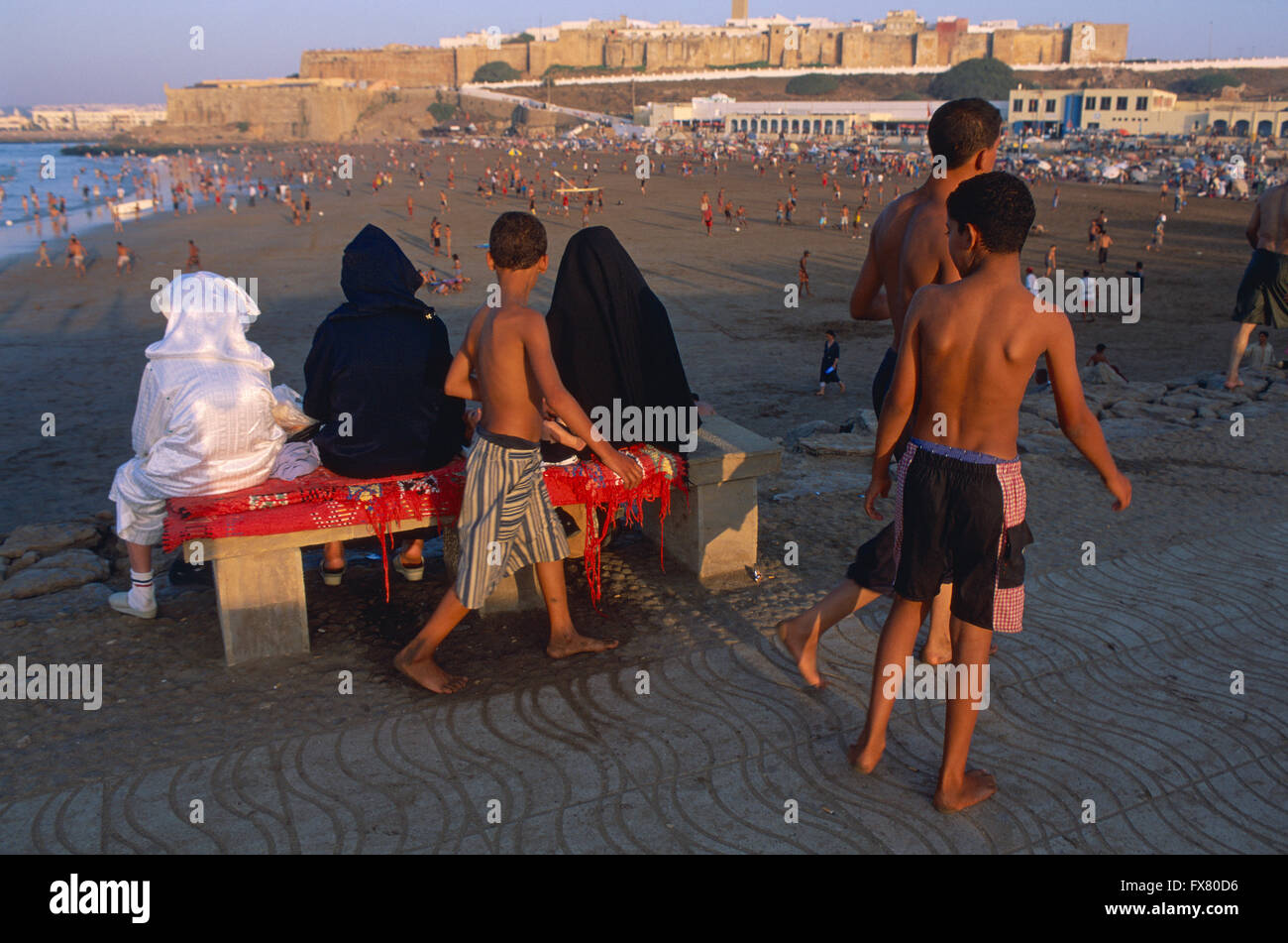 Beach in august, Rabat, Morocco, people Stock Photo - Alamy