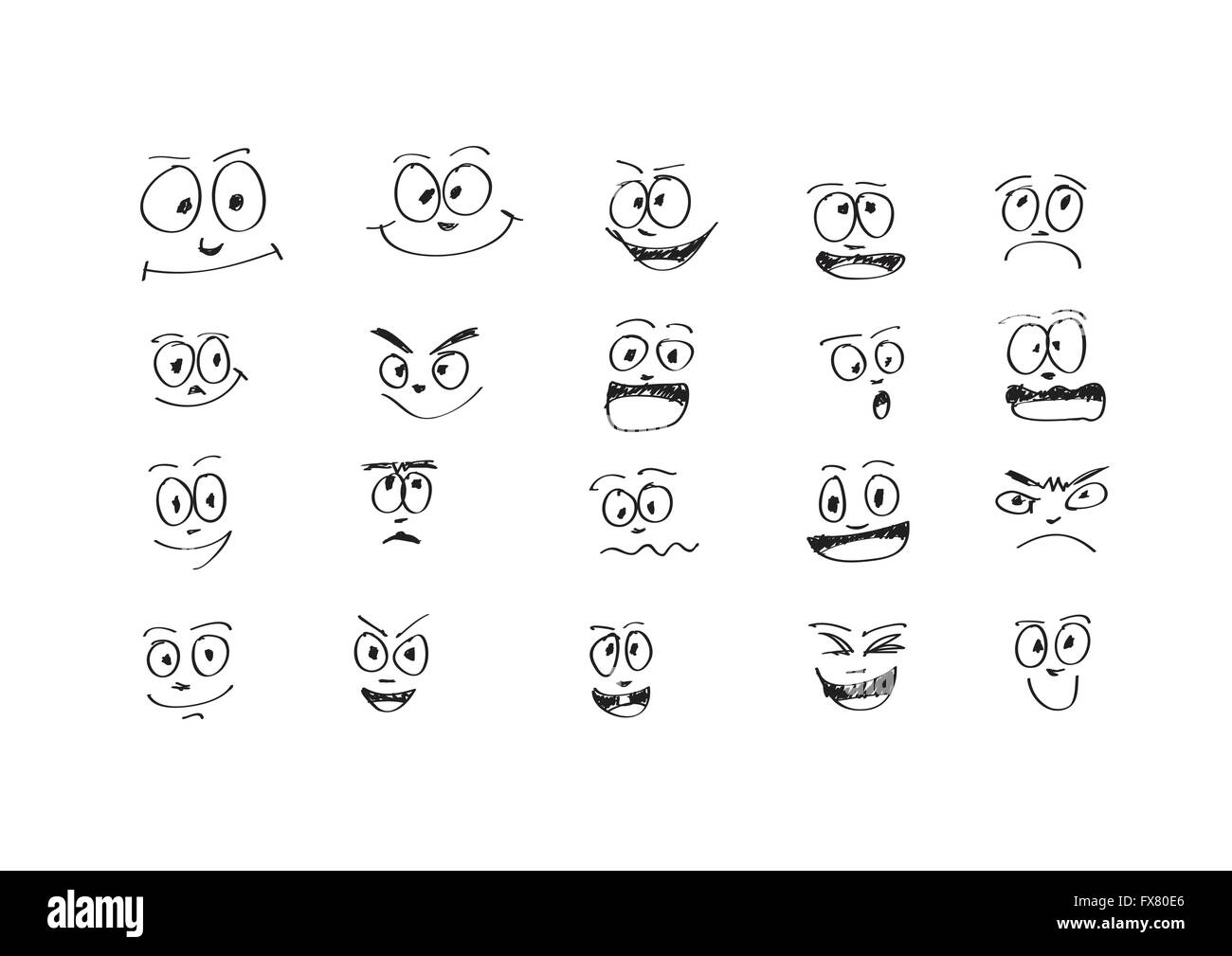 Cartoon faces Set art illustration Stock Vector Image & Art - Alamy