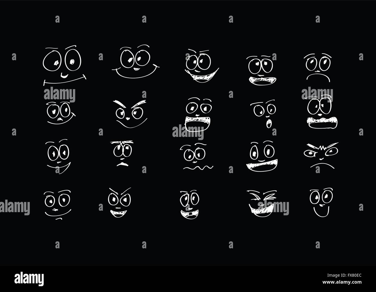 Cartoon faces Set art illustration Stock Vector Image & Art - Alamy