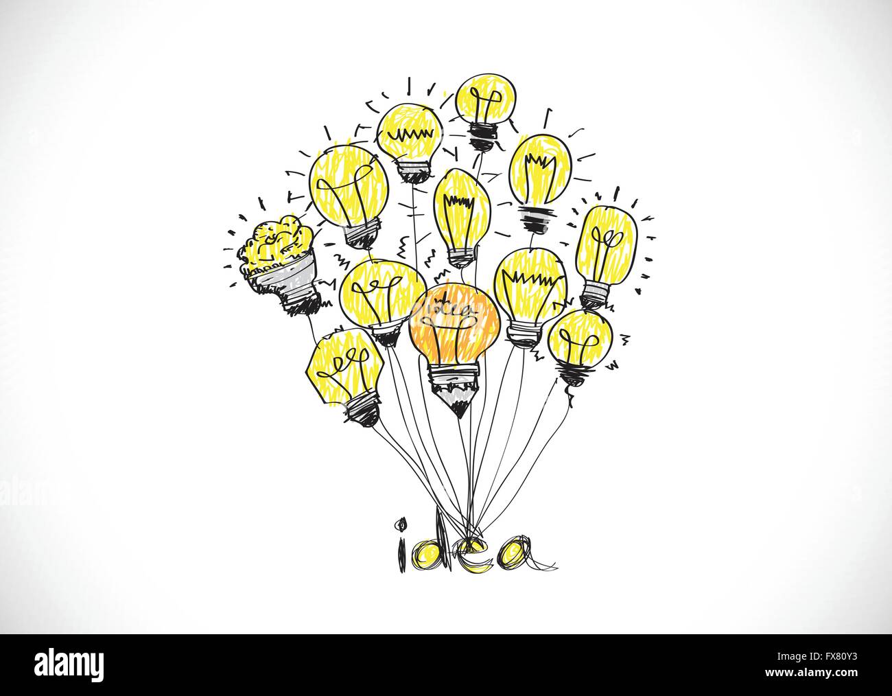 Concept of idea inspired bulb shape Stock Vector Image & Art - Alamy