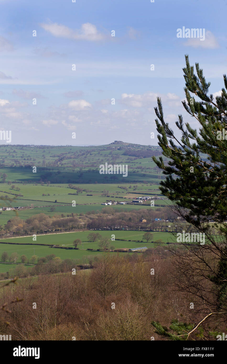 Almscliffe Crag from Chevin Country Park, Nr Otley, Leeds Stock Photo ...