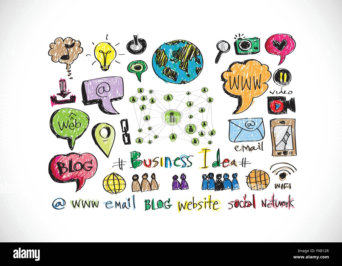 symbols of internet services icons Stock Vector Image & Art - Alamy