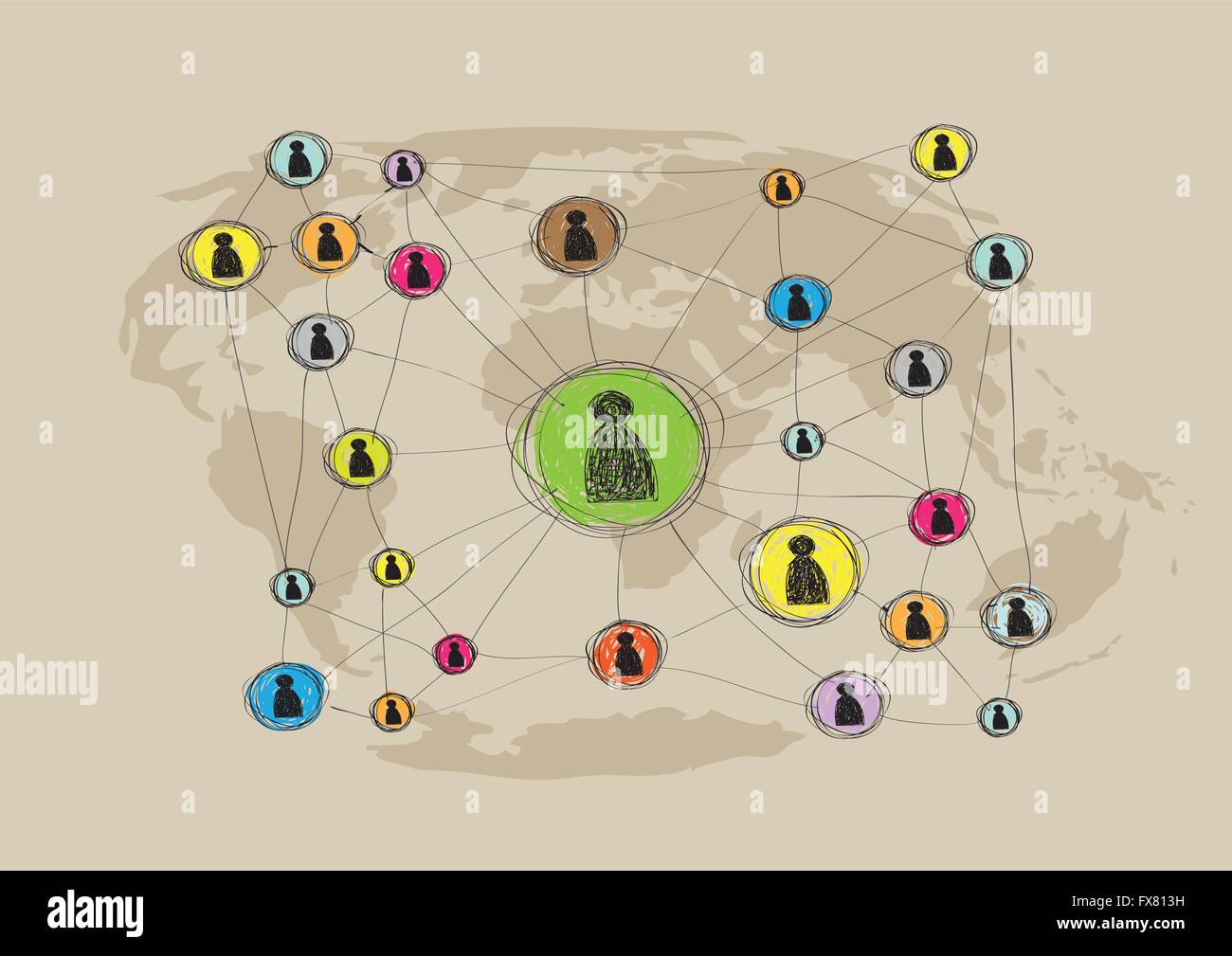 Social Media Network Circles Stock Vector Image & Art - Alamy