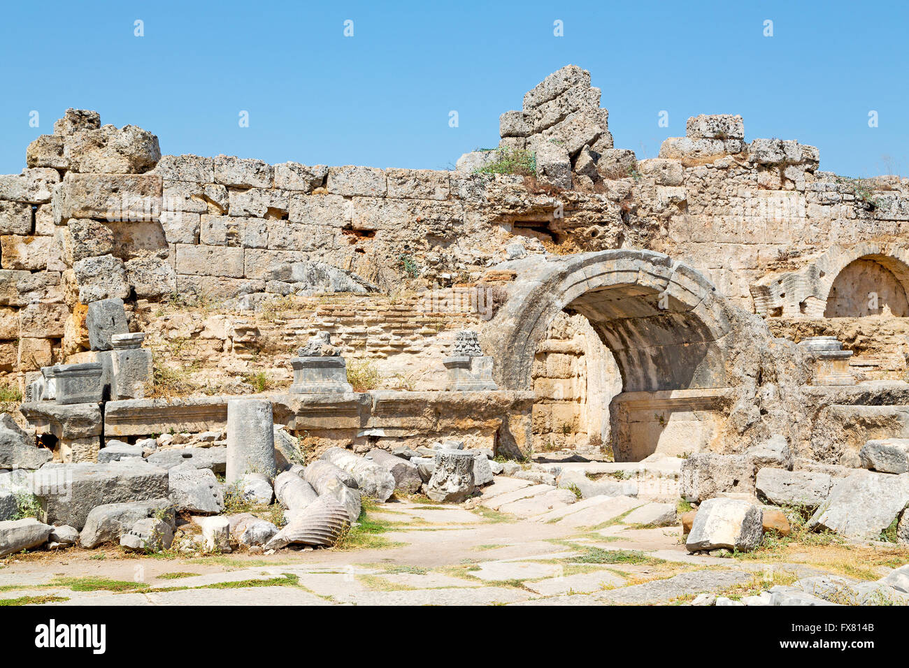 old construction in asia turkey the column and the roman temple Stock ...