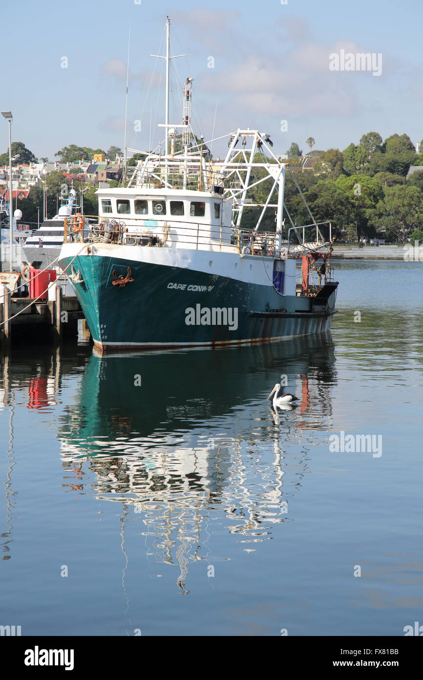 fishing boats in sydney fish market australia Stock Photo - Alamy