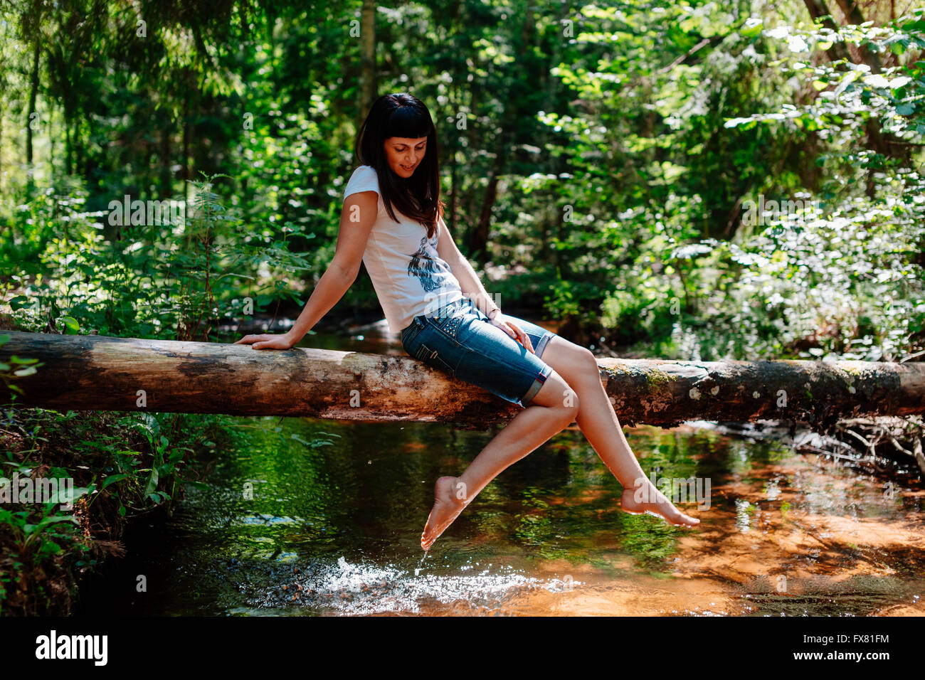 Beautiful young woman against green hi-res stock photography and images ...