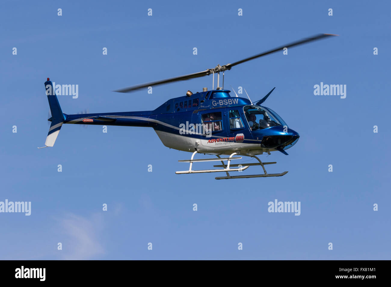 Bell 206B Jetranger III G-BSBW in flight at Breighton Airfileld Stock ...