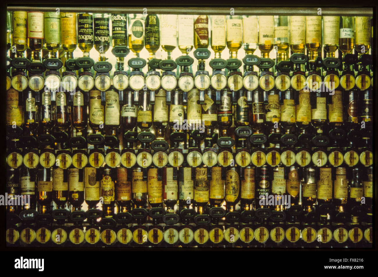 Archive image of whiskies at Old Colonial Scotch malt whisky bar ...