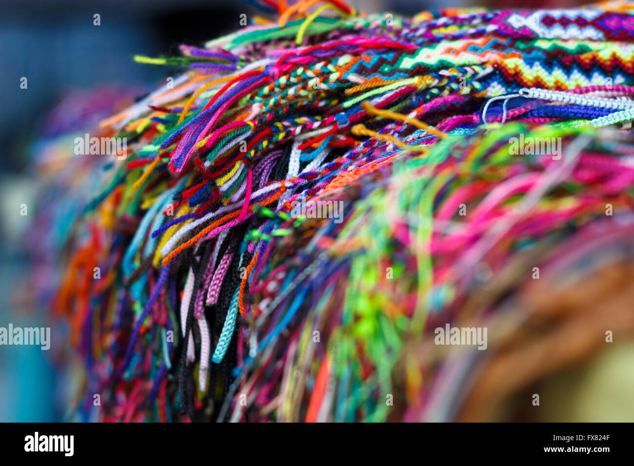 Colorful handmade bracelets for sale at the local market Stock Photo ...