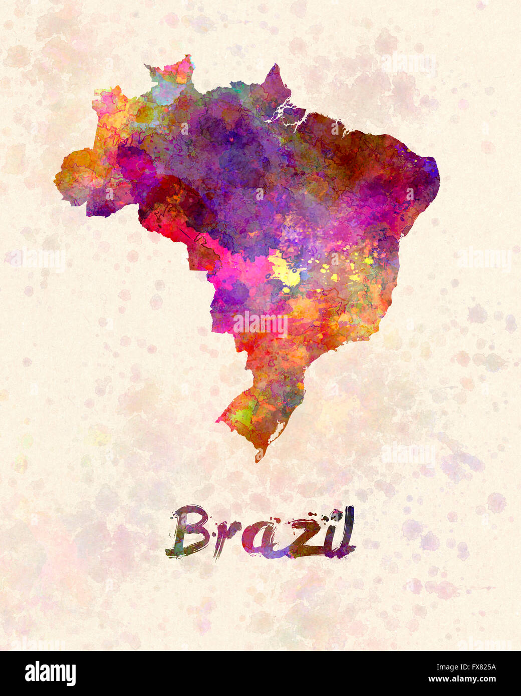 Map of brazil poster hi-res stock photography and images - Alamy
