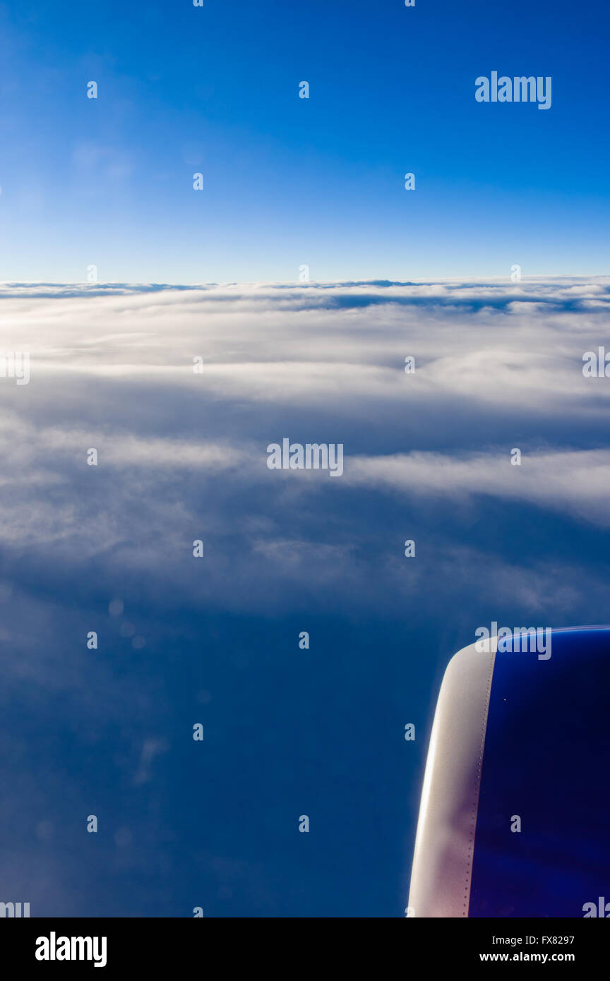Aerial view showing clouds and aircraft engine Stock Photo - Alamy