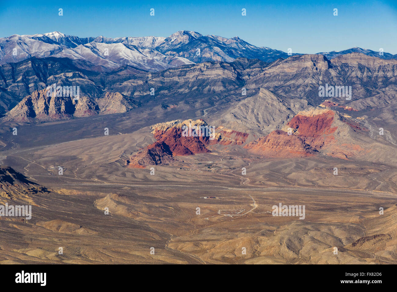 Aerial view of Red Rock Canyon National Conservation Area. Las Vegas ...