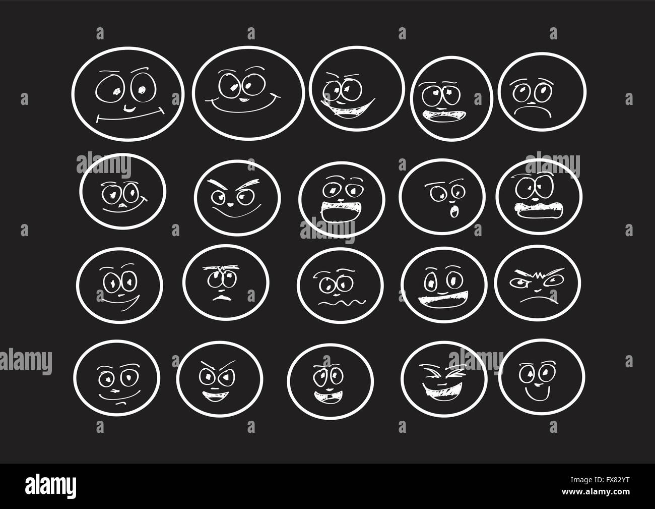 Cartoon faces Set art illustration Stock Vector Image & Art - Alamy