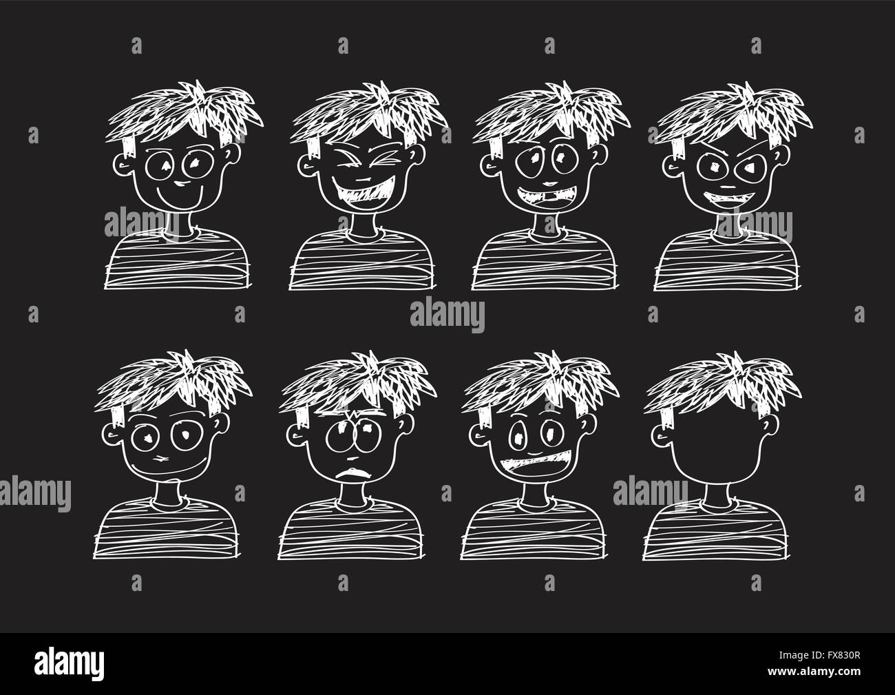 Cartoon faces Set art illustration Stock Vector Image & Art - Alamy