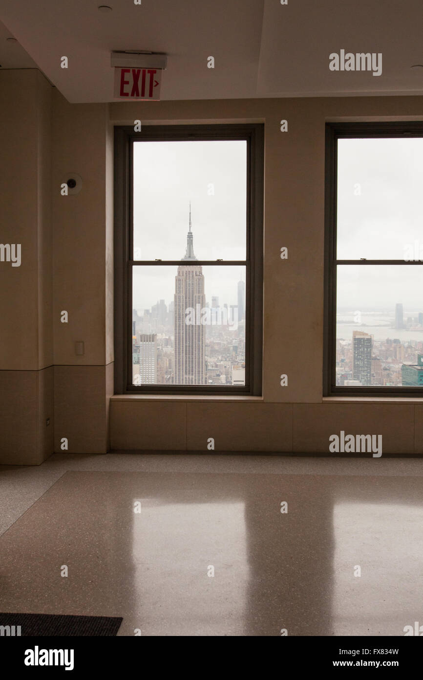 View from inside the top of the Rockefeller center, Manhattan, New York ...