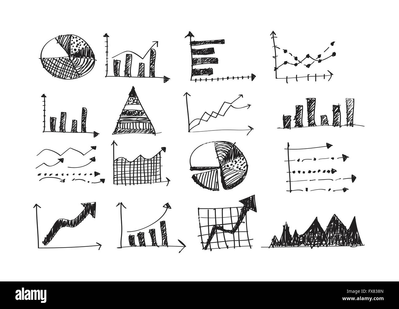 hand-doodle-business-graph-charts-stock-vector-image-art-alamy