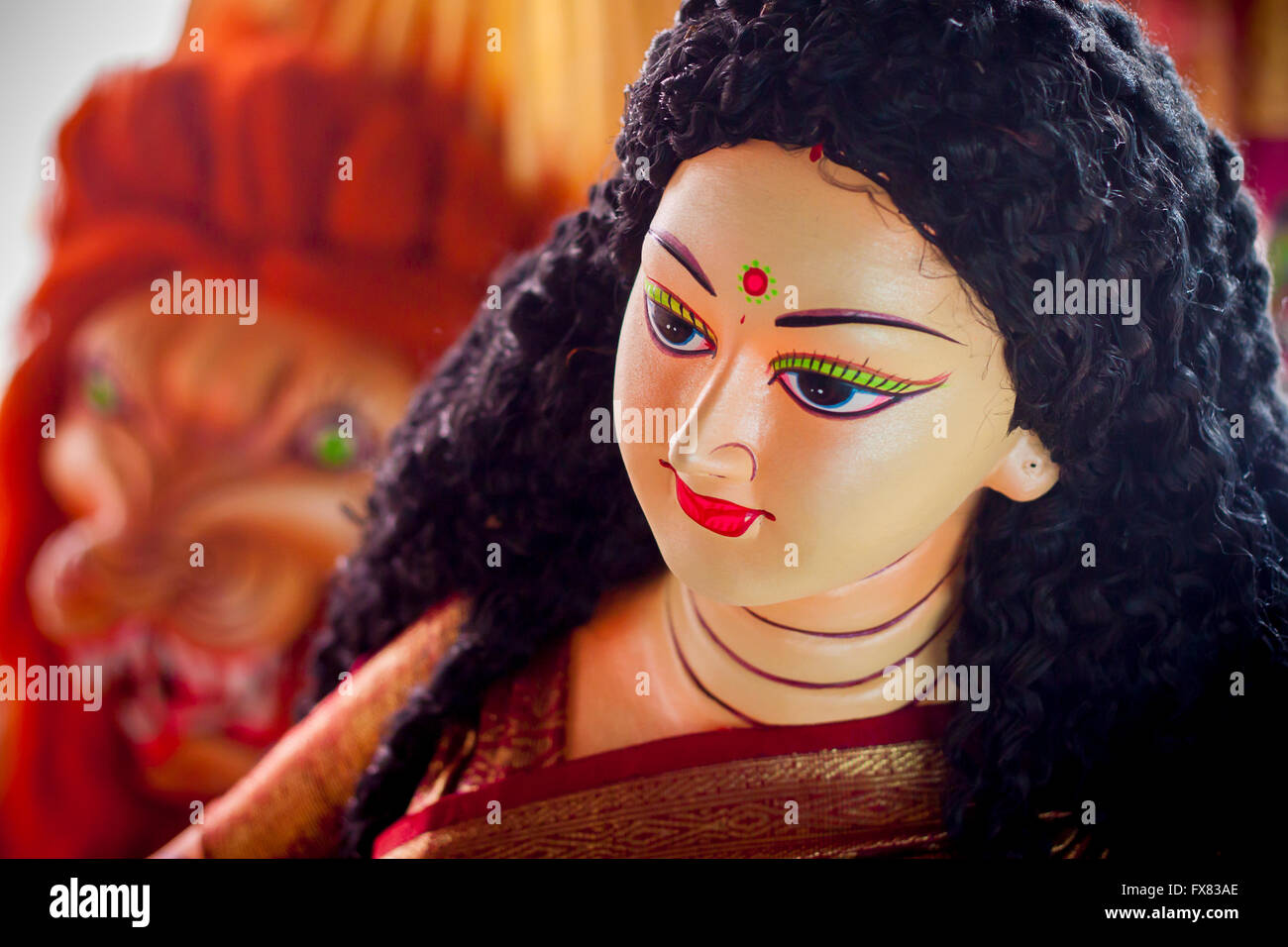 Durga sculpture making an artist in Narayangonj, Dhaka, Bangladesh ...