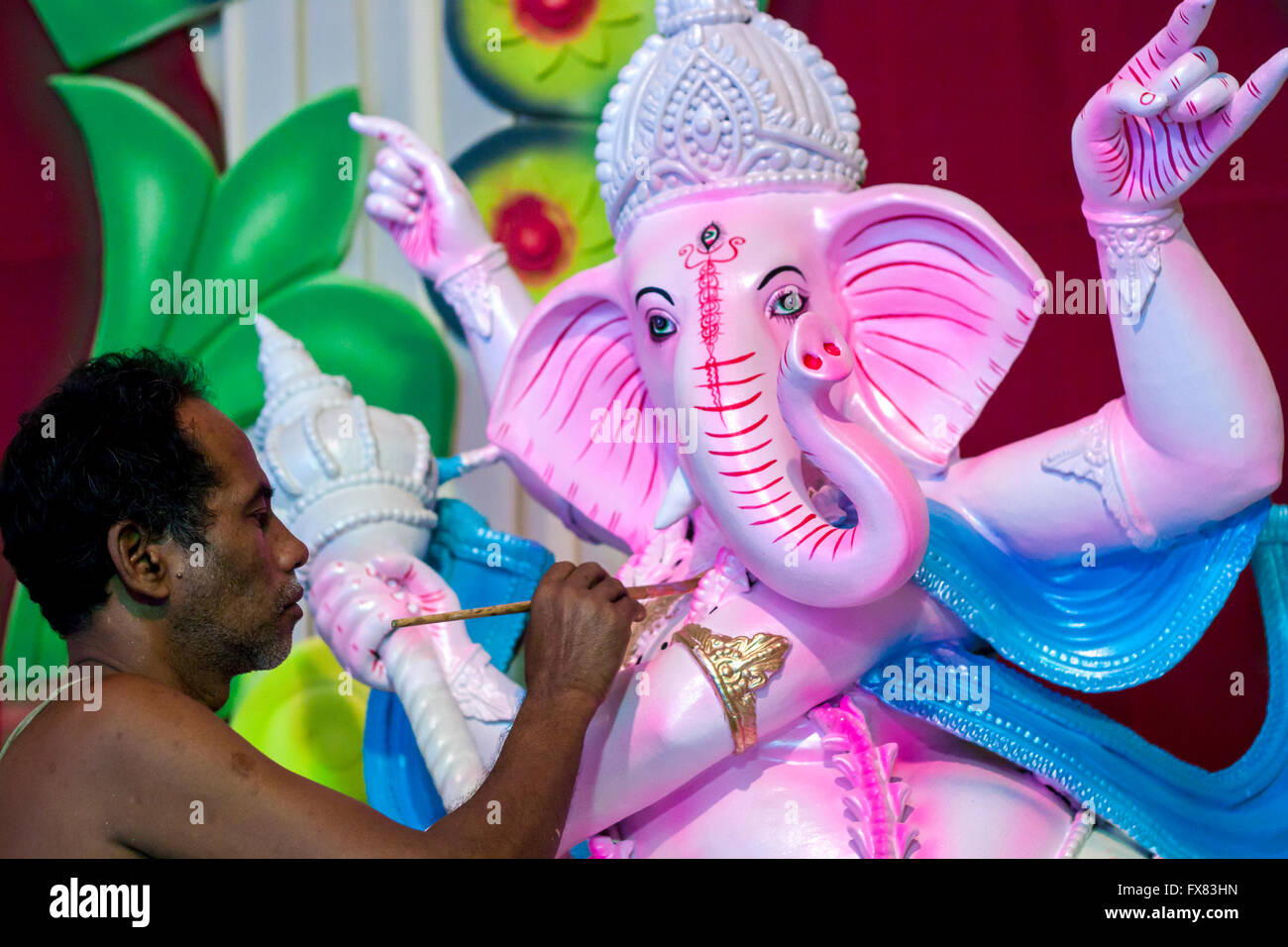 Durga sculpture making an artist in Narayangonj, Dhaka, Bangladesh ...