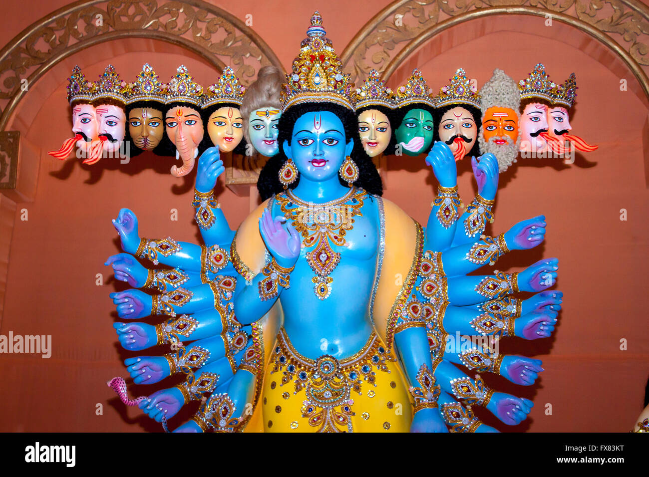 Durga sculpture making an artist in Narayangonj, Dhaka, Bangladesh ...